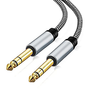Morelecs 1/4 inch TRS Cable 20ft - 6.35mm (1/4) TRS to 6.35mm (1/4) TRS Stereo Audio Cable Male to Male Heavy Duty 6.35mm Male to Male Stereo Jack Balanced Audio Path Cord