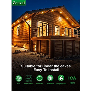 zouzai 1 Pack 6 Inch 5CCT Ultra-Thin LED Recessed Ceiling Light with Junction Box, 2700K/3000K/3500K/4000K/5000K Selectable, 12W Eqv 110W,Dimmable, led can Lights- ETL and Energy Star Certified