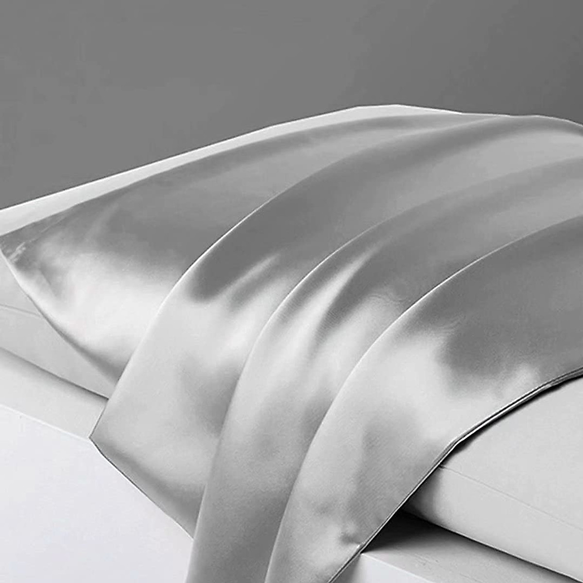 Kinself Silk Pillowcase for Hair and Skin, 2 Pack 100% Both Side Mulberry Silk Bed Pillowcase with Hidden Zipper, Silk Pillow Cover 19 Momme Soft Breathable Smooth King Pillow Case (White)