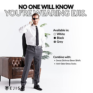 Ejis Sweat Defense Undershirt | V Neck (3-Pack) | Underarm Sweat Proof Micro Modal (Medium, White)