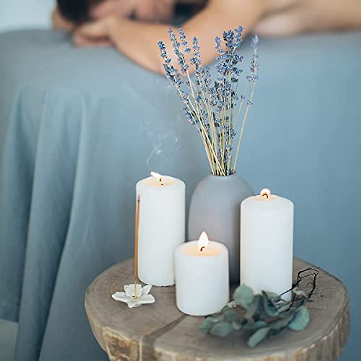 3 Pack 3×6 Inch Pillar Candles, Unscented Column Candles for Home Restaurants Spa Church Weddings, Smokeless Dripless and Clean Burning Emergency Candle - White