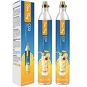 BLUE FLAG 60L Co2 Carbonator Compatible with Sodastream Appliances (Excluding Art, Terra Seltzer Maker), 14.5oz, Set of 2
