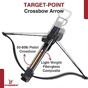 Armory Replicas™ - Armory Replicas - Replacement Archery Arrows for Crossbow - 6.25 Inch Metal Arrows 12 Pack - Assorted Pack of Dart Arrows Sports and Outdoor