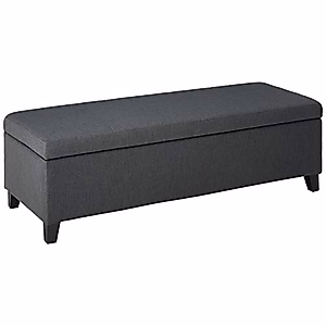 Christopher Knight Home York Fabric Storage Ottoman, Dark Grey Large