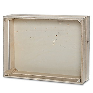 The Lucky Clover Trading Two Slat Rectangular Wood Crate, Natural
