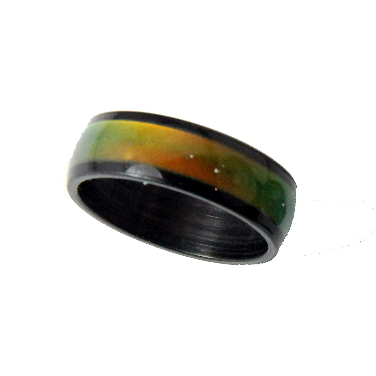 The Quiet Witness S14 Black Stainless Steel 8mm Wide Mood Ring Endless Band Color Changing 1970's Excellent Quality (10)