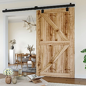 SMARTSMITH 8FT Box Rail Hardware Heavy Duty Steel Sliding Barn Door Track, Wall Mount Kit, Fit Indoor and Exterior Door, Smoothly and Quietly Easy to Install