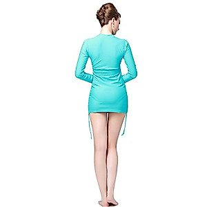 Women's Long Sleeve Rash Guard Wetsuit Swimsuit Top UV Sun Protection (901 XXS, Blue)