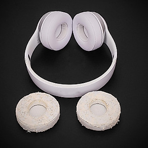 SoloWIT Earpads Cushions Replacement for Beats Solo 2 & Solo 3 Wireless On-Ear Headphones, Solo2 Solo3 Ear Pads with Soft Protein Leather, Added Thickness - (White)