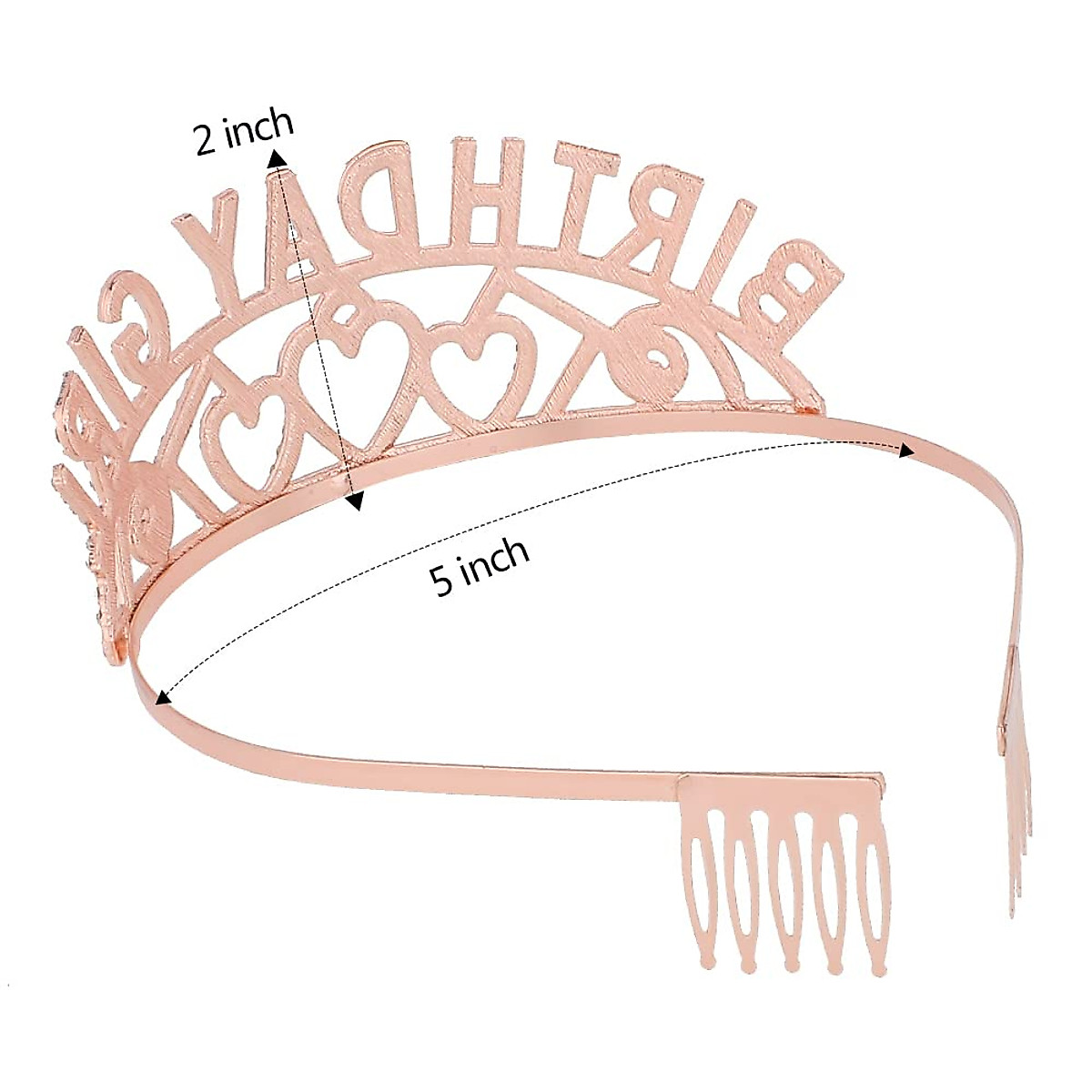 AOPRIE Birthday Girl Tiara for Women Gold Birthday Girl Headband Happy Birthday Tiara and Crown for Women Rhinestone Crystal Decor …