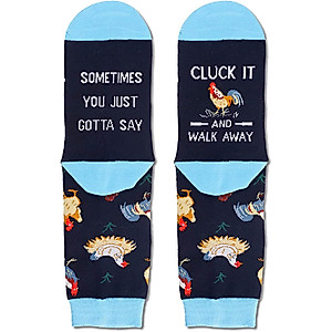 Zmart Chicken Socks Women Rooster Socks With Sayings Farm Animal Socks, Funny Chicken Mom Rooster Lover Gifts Men