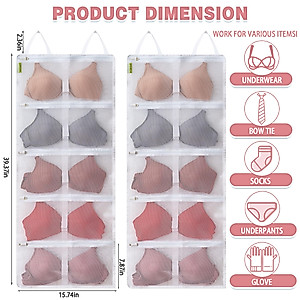 Laundry Bra Bags, 2 Pcs Bra Washing Bags, Lingerie Bags for Washing Delicates, Holds 10 A-C Cups Sizes, Underwear Brassiere Washing Bags with Zipper for Laundry Storage
