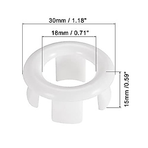 uxcell Sink Basin Trim Overflow Cover Insert in Hole Ring Covers Caps White 6pcs