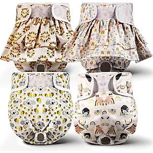 XPCARE Dog Diapers Female (4 Pack) - Washable Reusable Female Dog Diapers - Highly Absorbent Puppy Diapers for Dogs in Heat, Incontinence, or Excitable Urination (X-Large)