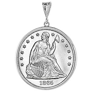 Sterling Silver Dollar Bezel 38 mm Coins Prong Back Round Edge Mexican Olympic One Dollar Coin NOT Included