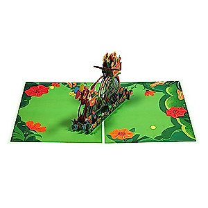 ASYWISH Bicycle Pop-Up Card 3D Flower Basket Travel Card With Envelope Mother Day Birthday Card For Mom Wife Greeting Card Gift 3D Greeting Card