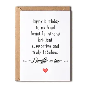 Daughter-In-Law Birthday Card - Amazing Daughter-In-Law Gift - Birthday Card Daughter-In-Law - Funny Daughter-In-Law Card - Card For Daughter-In-Law Birthday