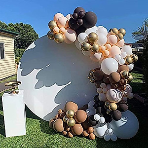 107pcs Brown Blush Balloon Garland Baby Shower Decorations Cream Peach White Pastel Balloon Arch 1st Birthday Party Decor Supplies