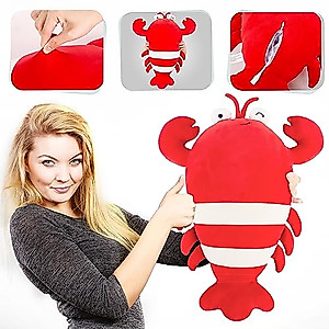 Cozy Plush Heating Pad for Menstrual Cramps & Neck Shoulder Pain Relief - Adorable USB-Powered 21'' Lobster Design, Gift for Daughter, Girlfriend, or Wife