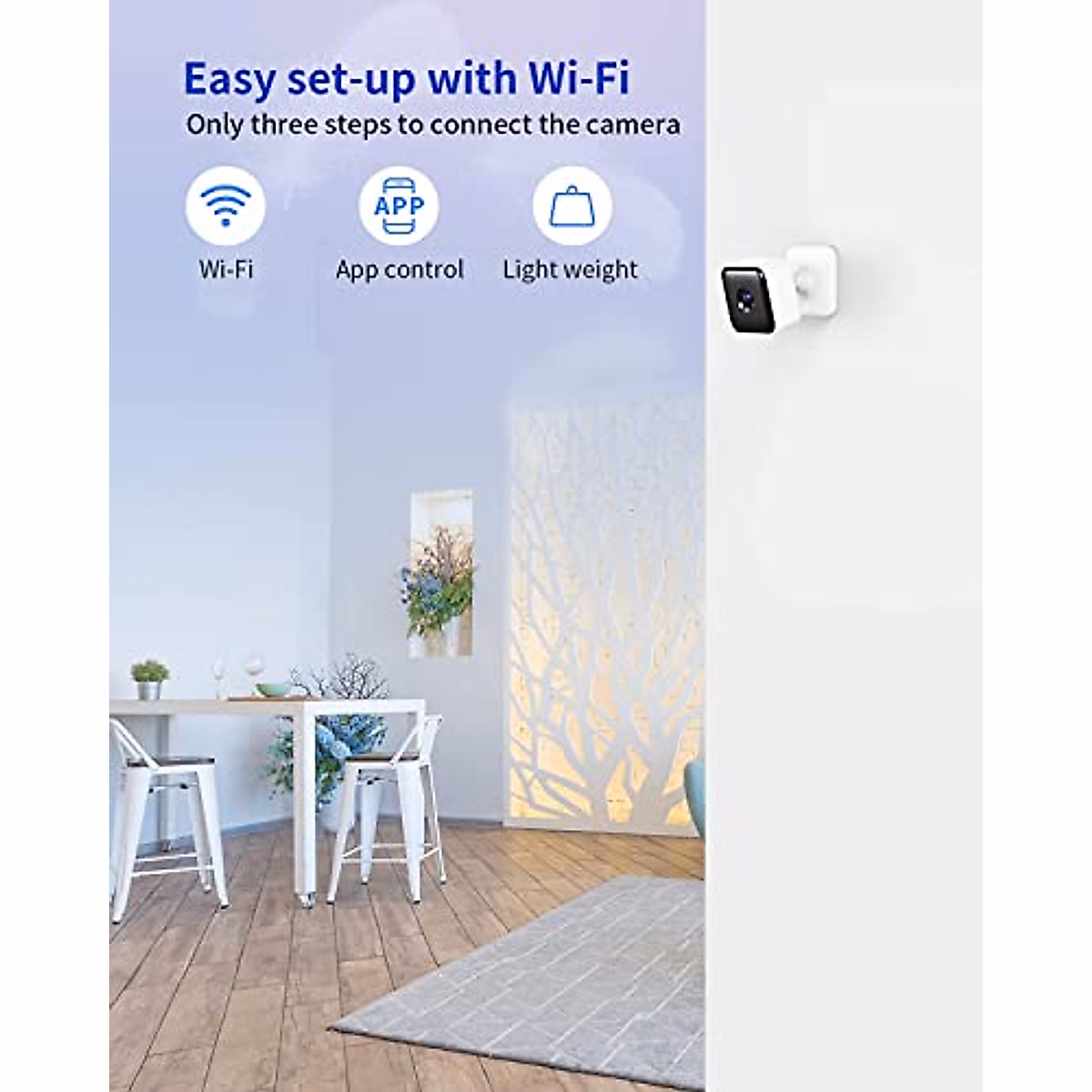 Indoor Security Cam 1080P HD Wi-Fi Smart Home Camera with Night Vision, 2-Way Audio, Motion Detection, Compatible with Alexa & Google Home Hub, Baby/Pet/Elderly