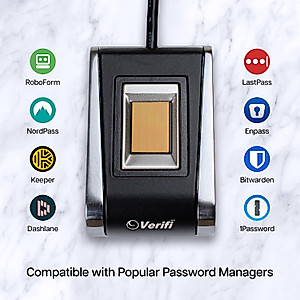 Verifi P5100 Desktop USB Premium Fingerprint Reader - Windows Hello, Windows Password Free Operation