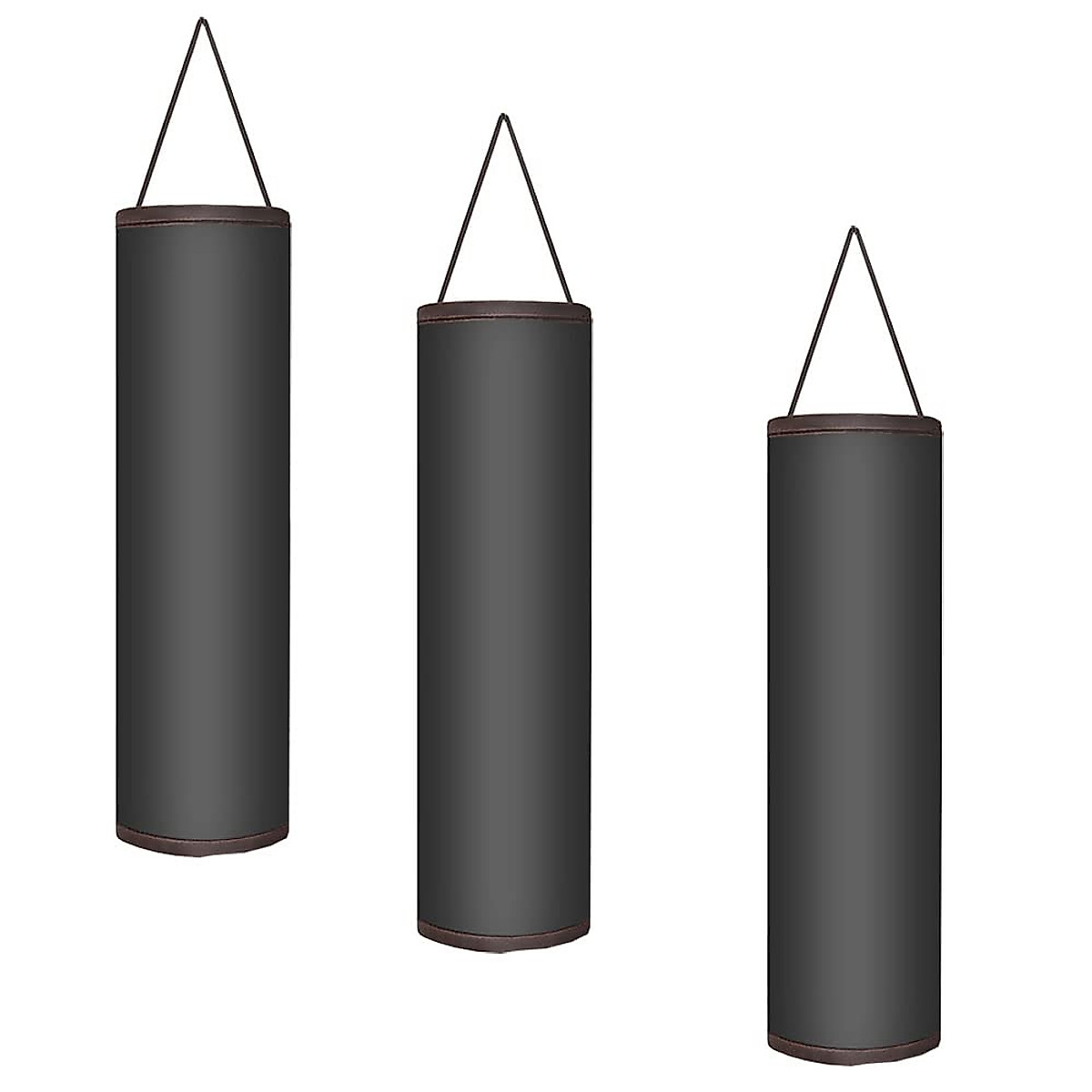 3 Pieces Plastic Bag Holder Folding Hanging Storage Grocery Bag Plastic Bag Holder Dispensers Trash Bags Holder Organizer (B-Black)