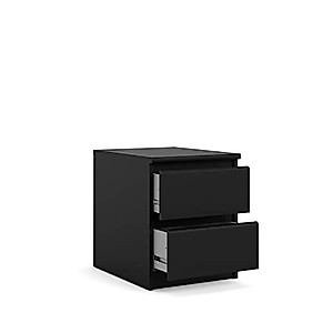 Tvilum 2 Drawer Bedroom Nightstand Nighstand, 19.69 in x 15.91 in x 19.49 in, Black