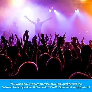 Seismic Audio - SA-KPTVL8 - Portable 8 Channel 500 Watt 8 Inch PA/DJ Speaker & Amplifier System with Bluetooth