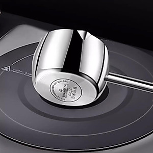 SSYSHANGSYAButter Warmer - Multi-Function Stainless Steel Pot for Milk Heating, Turkish Coffee, and Chocolate Melting, with Dual Pour Spout and Heat-Resistant Handle (10oz/300ml)