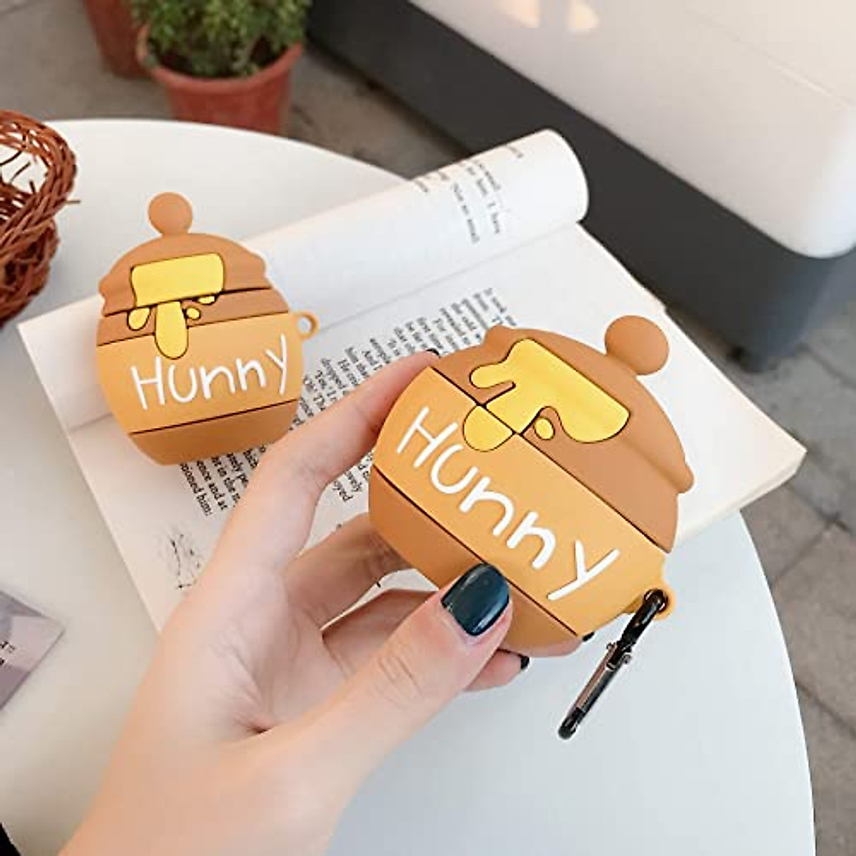Cute Case Compatible with Apple AirPods Pro Cartoon Anime Cool Kawaii Food Cover Silicone Shell Anti-Fall Cases for New Apple AirPods 2019 for Men Women (AirPods Pro, Hunny)