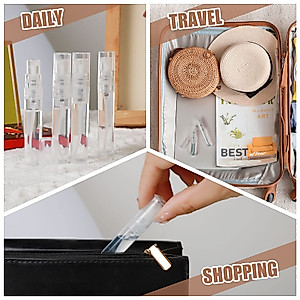 Fandamei 60PCS 5ml Mini Spray Bottle, Mini Clear Plastic Spray Bottle Empty, Fine Mist Refillable Mini Perfume Bottle, Perfume Atomizer, Small Empty Sample Containers, Plastic Portable Travel Bottle