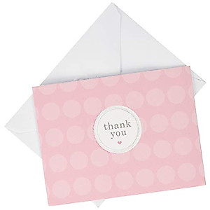 American Greetings Thank You Cards with Envelopes, Pink Dots (20-Count)