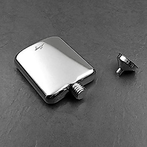 iSavage 6oz Hip Flask Square Shape 18/8 Stainless Steel Mirror Finishing with a Funnel-YM116