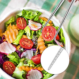 BLMHTWO 2 Pairs Kids Chopsticks Training Chopsticks for Kids Reusable Metal Chopsticks with Attachable Silicone Chopstick Helper for Children Adults Learning Beginners