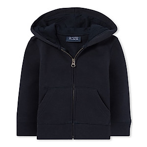 The Children's Place baby boys And Toddler Zip Up Hoodie School Uniform Pullover Sweater, New Navy, 5T US