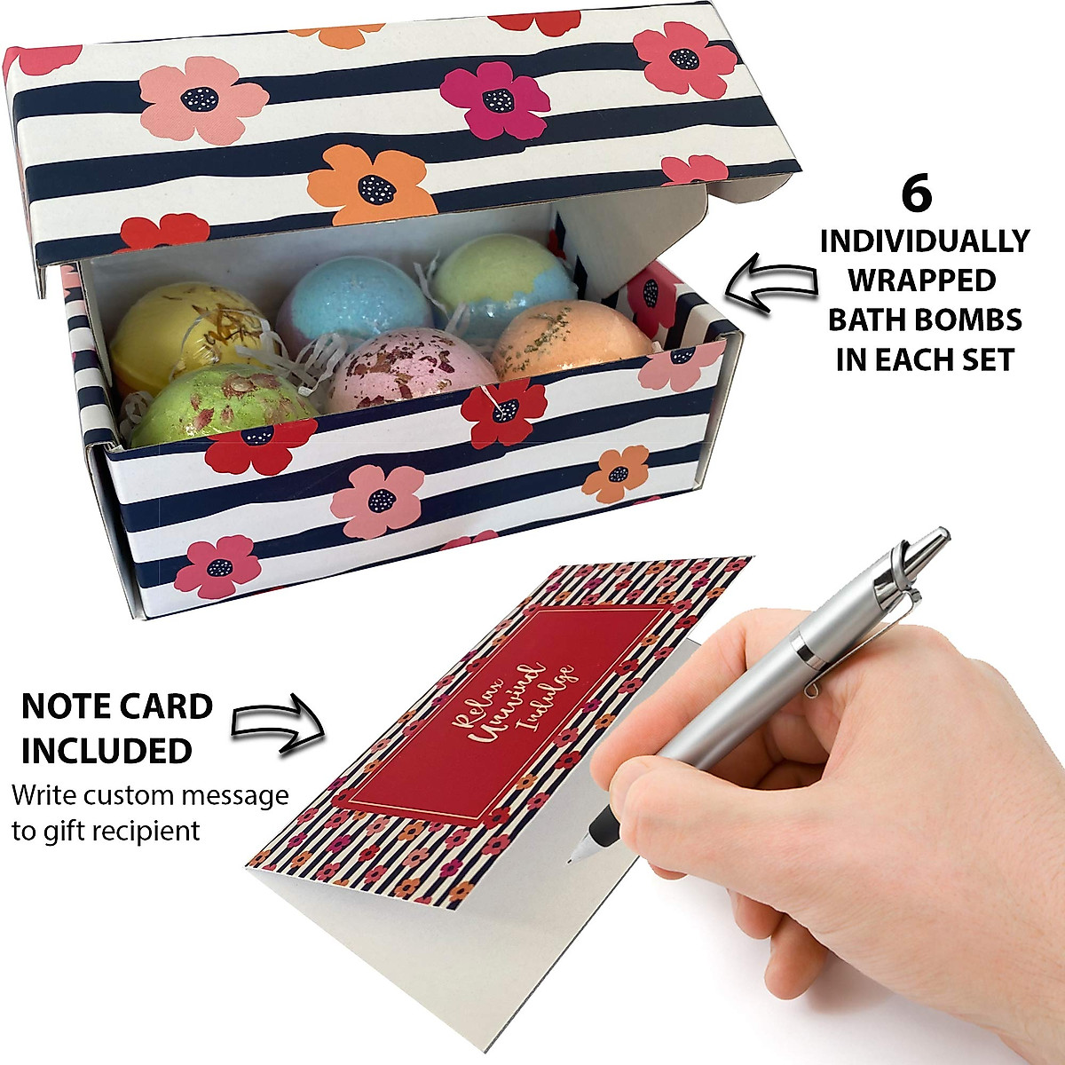 Bath Bombs for Women Gift Set - 24 Natural and Organic Bath Bombs with Essential Oils & Moisturizing Shea Butter, Spa Birthday Gift, Selfcare Gifts for Her, Women, Teen Girls, Kids, Bridesmaid Gift