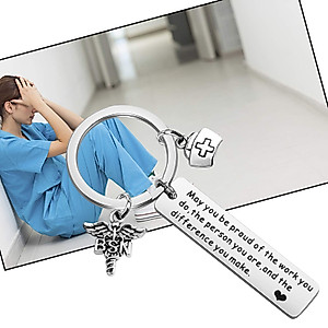 SEIRAA BSN Keychain BSN Graduation Gifts You Make A Difference Bachelor of Science Nursing Gifts Keychain for Nursing School (BSN keychain)