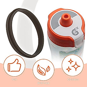 Eqivei 6 Pack Replacement Gaskets Compatible with Gatorade Water Bottle, Silicone lid Seal Ring Replacement for Gatorade Gx Squeeze Bottles, Water Bottle Accessories for Gatorade Gx Pods