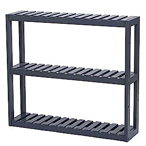 SensaitiN 3 Tier Bamboo Bathroom Rack Shelf Adjustable Wall Storage Organizer Space Saving Bathroom organizer Closet organizers and storage Organization and storage Bathroom storage Bathroom shelves
