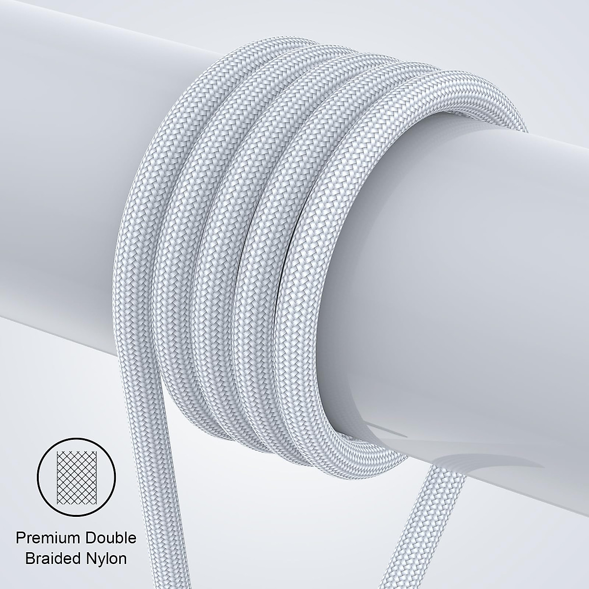 Magnetic Charging Cable 3A Fast Charging(3 Pack,3.3/6.6/6.6ft) 3 in 1 Magnetic Phone Charger with LED Light, Nylon Braided, for Lightning/USB-C/Micro-USB Device