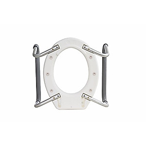Essential Medical Supply Raised Elevated Toilet Seat Riser for an Elongated Toilet with Padded Aluminum Arms for Support and Compatible with Toilet Seat, Elongated, 19 x 14 x 3.5