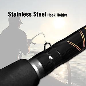 Portable Saltwater Offshore Heavy 3-Piece Travel Graphite Baitcasting Fishing Poles Casting Boat Jigging Trolling Conventional Rods with Rod Case Bag (6'/7'/8') (7' Heavy)