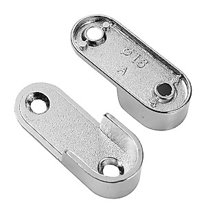 Alamic Oval Closet Rod End Supports with Mounting Screws for 15 x 30mm Rods - 12 Pack