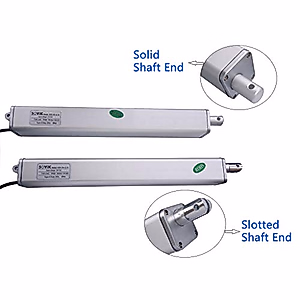 SOViK 12V DC 24 inch Stroke Linear Actuator Electric Cylinder with Mounting Brackets Max Force 150 pounds Speed 3/5" per sec Square Tube 7/4"(W) x7/4"(H) (Solid Shaft End)