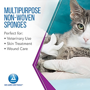 Dynarex Non-Woven Sponges, Sterile, Gauze Sponges, Highly-Absorbent and with Less Linting, 4"x 4", 4 Ply, 1 Case of 600 (24 Boxes of 25)