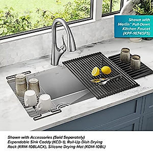 Kraus KHU100-32 Standart PRO 16 Gauge Undermount Single Bowl Stainless Steel Kitchen Sink, 32 Inch