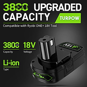 Upgraded Model 2Pack 3800mAh Replacement for Ryobi 18V Battery Lithium Compatible with Ryobi 18 Volt Battery ONE+ Plus P102 P103 P104 P105 P107 P108 P109 Cordless Power Tools