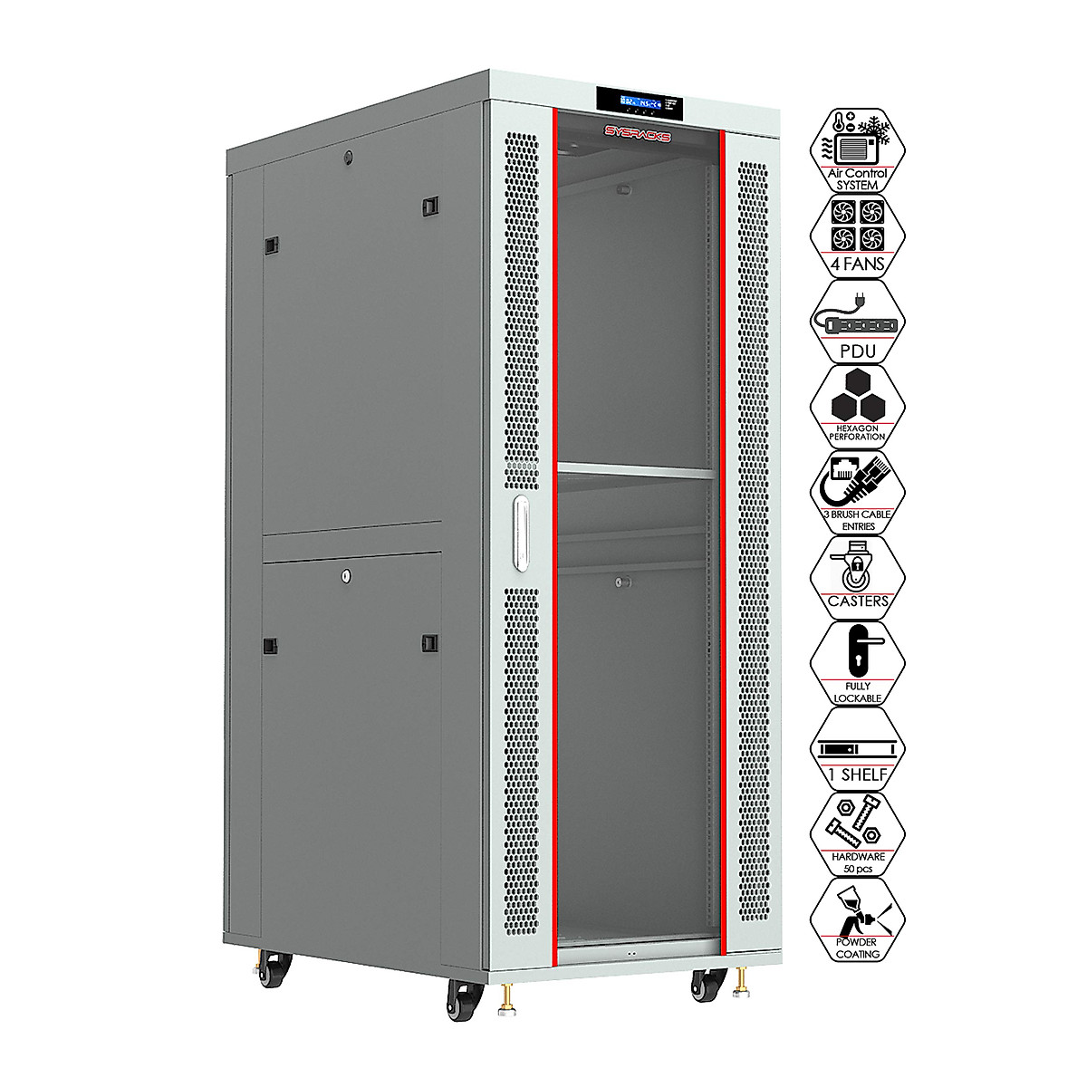 42U Server Rack Cabinet Gray 35" Deep IT Data Network Enclosure/Free Accessories !!!