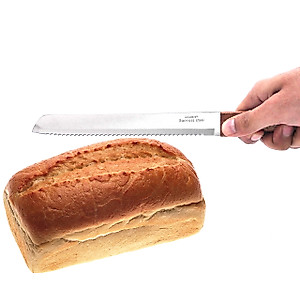 Uniware Stainless Steel Bread Knife with Wood Handle, 8 Inch Sharp Blade