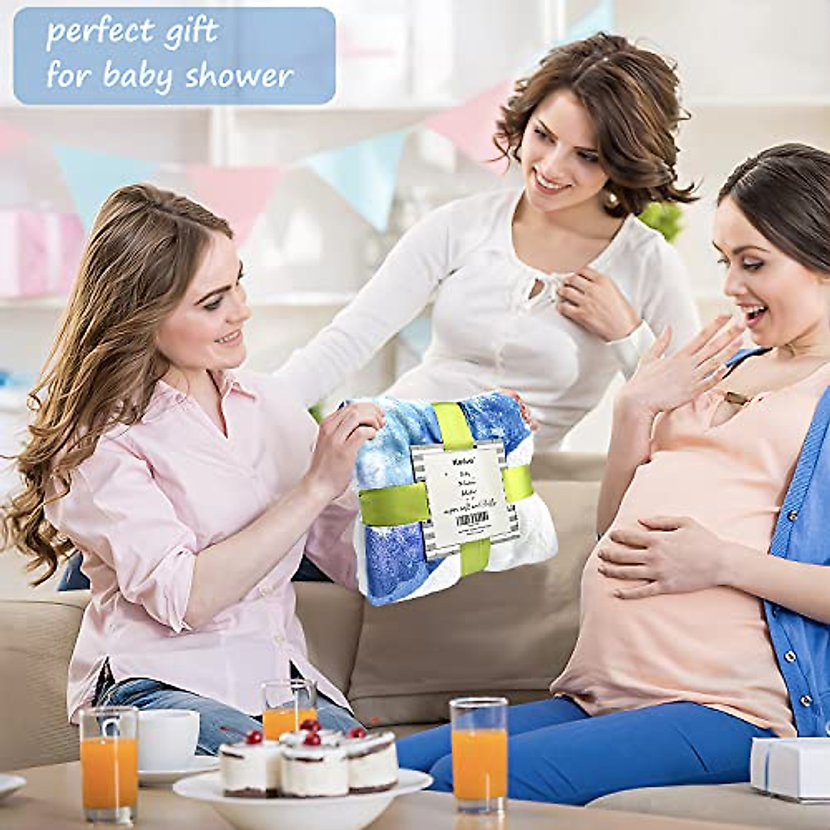 Kmivo Baby Monthly Milestone Blanket for Baby Boy, Baby Photo Blanket for Newborn Baby Shower, Monthly Blanket for Baby Pictures, Capture Baby Growth and milestones,Large 60"x40"